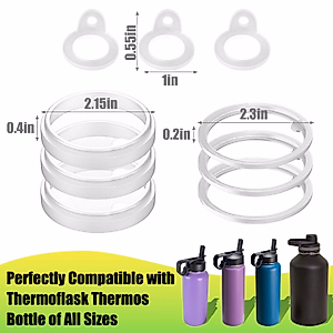 Vodolo Lid Gasket Replacement for Thermoflask 24oz/32oz/40oz/64oz,9 PCS Water Bottle 3 Sets Silicone Gaskets Each with Pick for Water Bottle Straw Lid, Chug Lid & Chug Spout