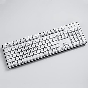 Redragon A130 White Pudding Keycaps, 104 Keys Standard Doubleshot PBT Keycap Set w/Translucent Layer for Mechanical Keyboard, OEM Profile, English (US) ANSI Layout