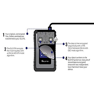 DataLocker FE2000 3 FE (FIPS Edition)-Hard Drive-2 TB-USB 3.0, Silver