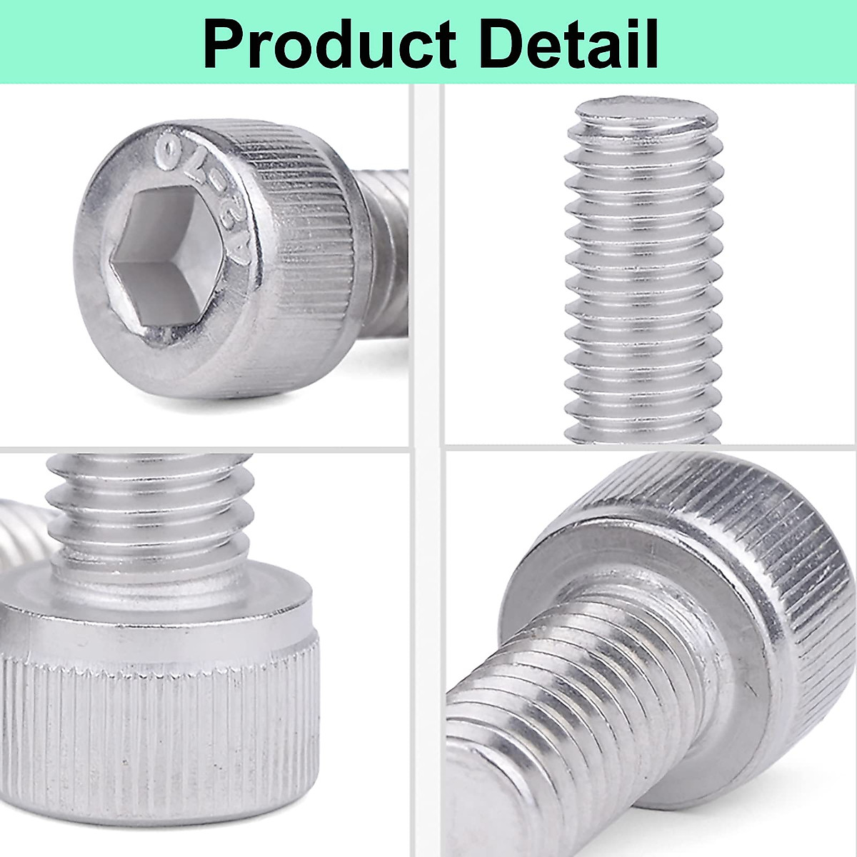 HanTof 75Pcs Hex Socket Head Cap Screws Bolts, 304 (18-8) Stainless Steel, Metric M5 x 8/12/16/20/30mm Allen Head Hex Drive Machine Screws Set with Hex Wrenches, Fully Threaded Pitch: 0.8mm