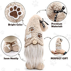 Dog Gnomes Paws Doll Gnomes Spring Stuffed Gnomes Swedish Tomte Puppy Tiered Tray Decoration Handmade Scandinavian Figurine Nordic Plush Spring Summer Farmhouse Home Decor Gift for Dog Lover