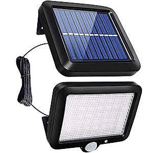 AOZBZ Solar Power Wall Light, Outdoor Motion Sensor Light 56 LEDs Securtiy Night Light Separable Solar Panel Light for Patio Yard Deck Garage Driveway Porch Fence