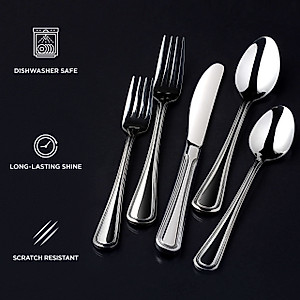 Sagler 20-Piece Flatware Set - heavy duty flatware sets - 18/10 Stainless Steel silverware sets - Set for 4