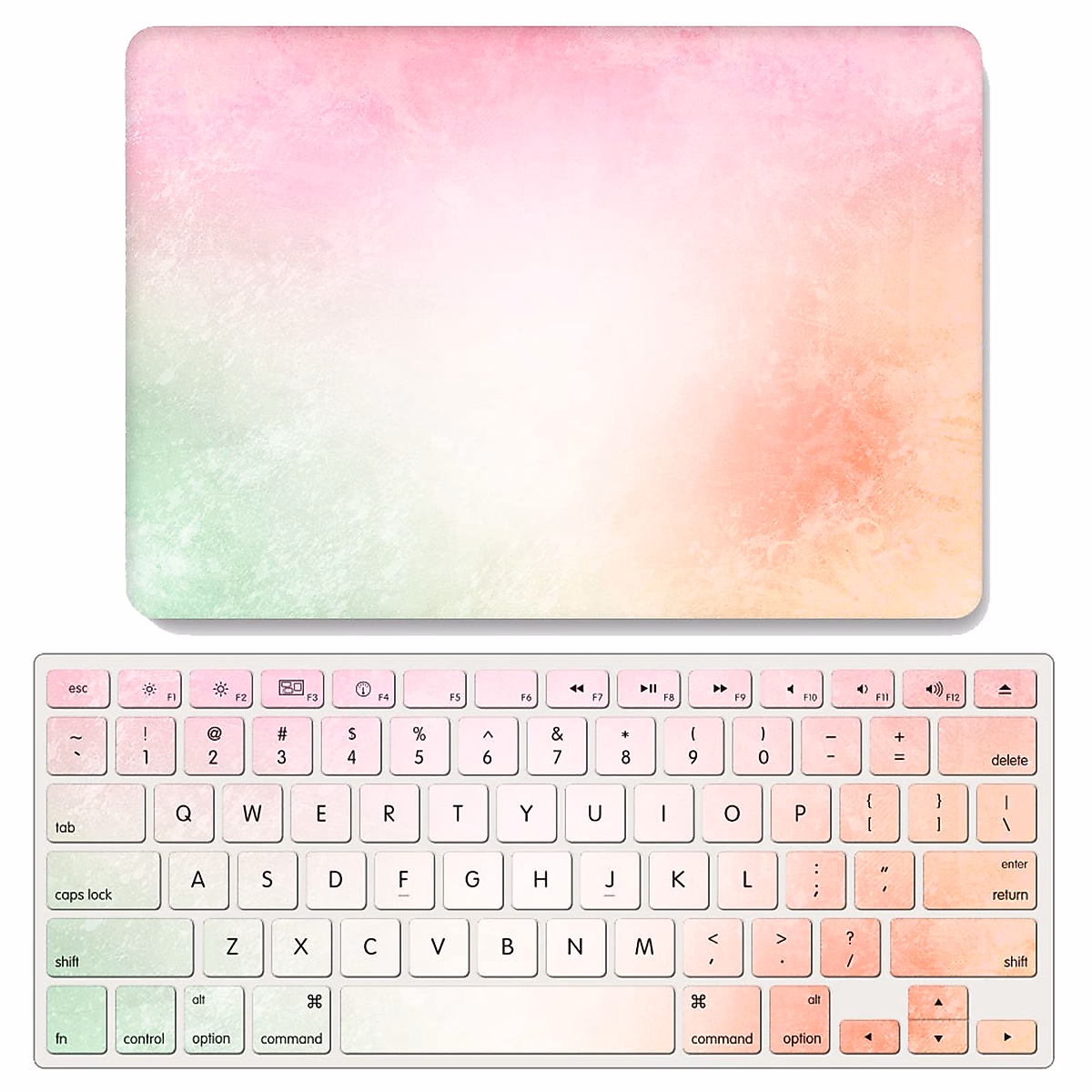 IVY Rainbow Aurora Case for MacBook Air 15 with M2 (Models: A2941) Hard Shell Case with Keyboard Cover Set - C