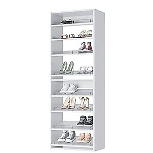 Closet Shelves Tower - Modular Closet System With Shoe Shelves (8) - Corner Closet System - Closet Organizers And Storage Shelves (White, 31.5 inches Wide) Closet Shelving