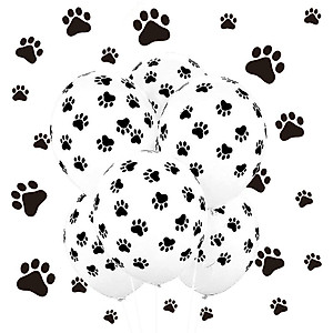 Koogel 100 Pcs Paw Print Balloons, 12 Inches Paw Balloons Dog Print Balloons for Weddings, Birthdays, Party Decorations