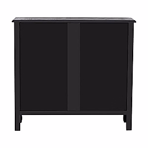 Tdewlye Minimalist Pure Hand Drawn Accent Storage Cabinet with 2 Doors and Solid Wood Legs,for Living Room,Study and Entryway (Black@X)
