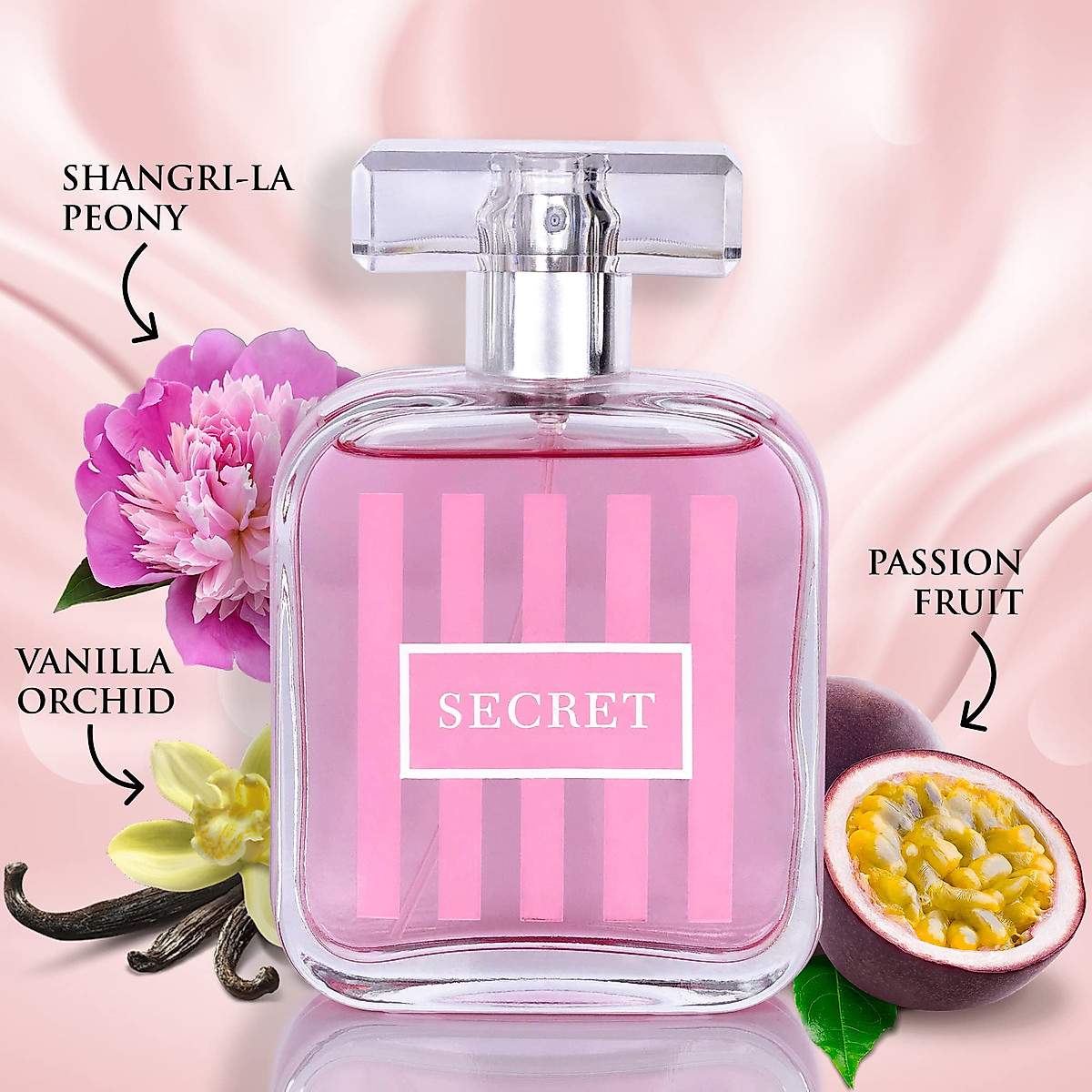 Secret Lady for Women - Combination of Fruity & Floral Notes with Pine Tree Base - Aromatic Fragrance for All Occasions - Great Gift Choice - Elegant 100 ml bottle with Shiny Suede Pouch