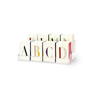 kate spade new york Initial Notepad, Desktop Memo Pad Includes 100 Blank Pages, M (Blue)