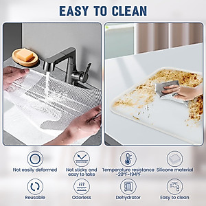 4 Pcs Silicone Food Dehydrator-Trays with Edge, 4 Pcs Mesh Dehydrator Mats,Reusable Non Stick Silicone Dehydrator Sheets (9.45x 9.45in) for Liquids,Fruit Leather,Herbs,Meat and Yogurt