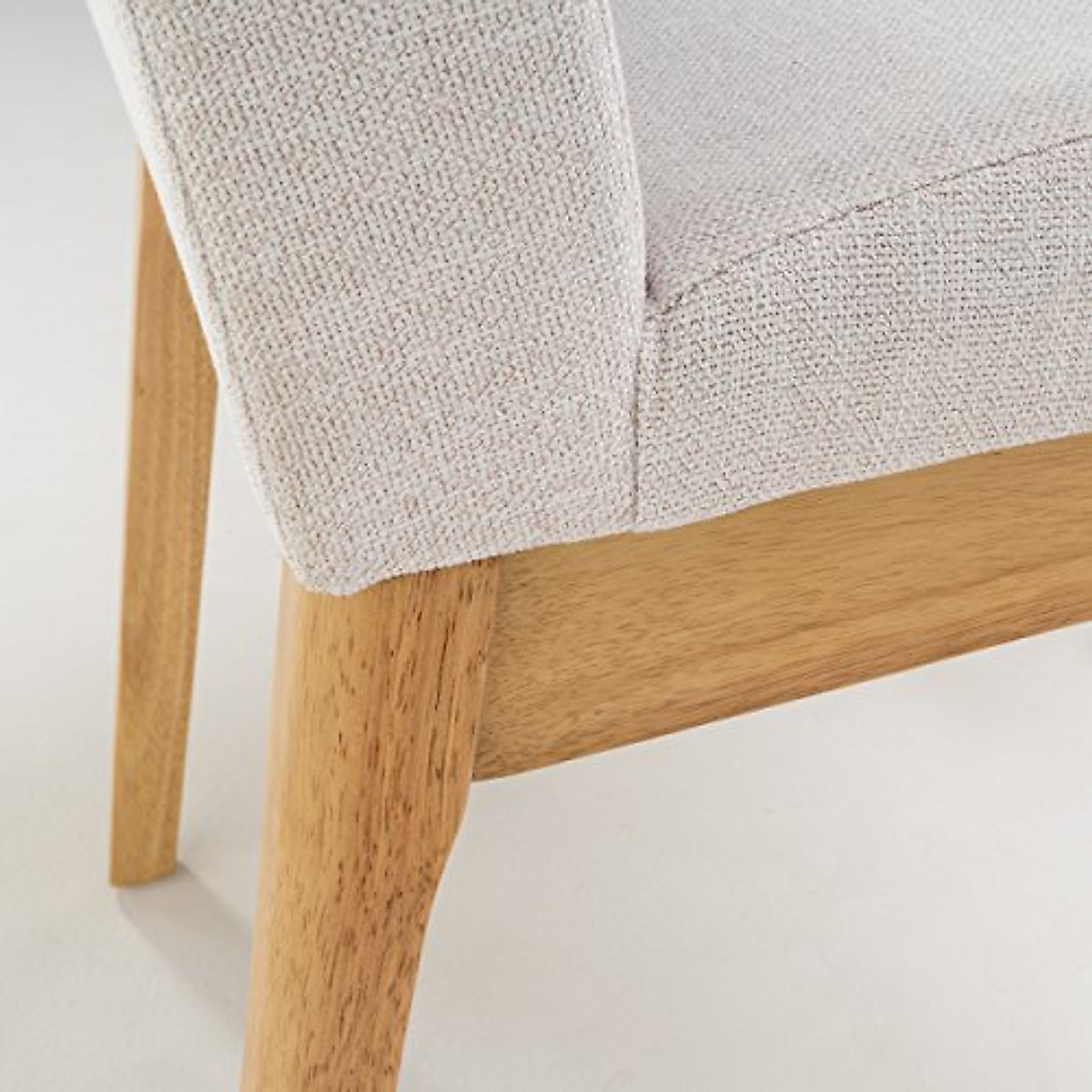 Christopher Knight Home Kwame Fabric / Oak Finish Dining Chairs, 2-Pcs Set, Light Beige