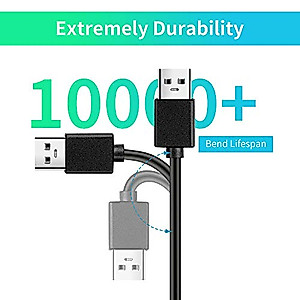 Reallycare Micro B Cable, USB 3.0 A Male to Micro USB 3.0 Sync Cord,Data Wire for Toshiba,Seagate,Samsung,WD, My Passport and More External Hard Drive(1ft/35cm/Black)