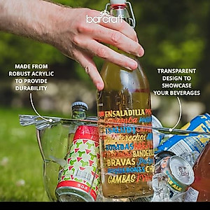 BarCraft Large Drinks Cooler Bucket, Acrylic, 10 l, Transparent