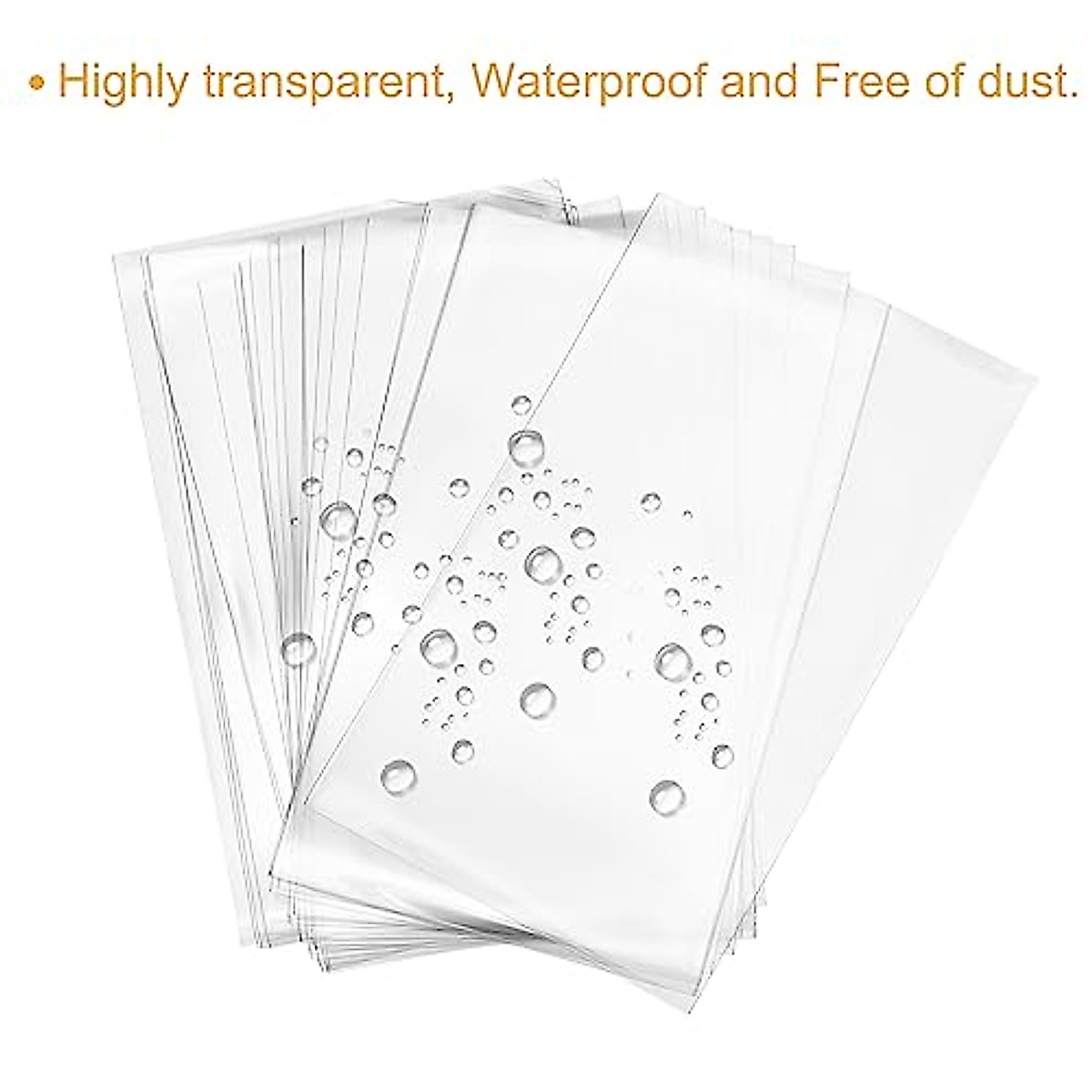 uxcell 300Pcs Clear Cello Bags, 2" x 3" Plastic Flat Open-End OPP Cello Treat Bags Cello Poly Bags for Packing Cookies Candy Jewelry Gifts, Clear