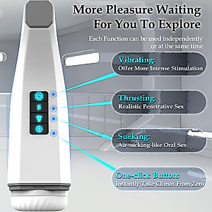 3 in 1 Thrusting Sucking Vibrating Automatic Male Masturbator, Adult Sex Toys for Men, Blowjob Sex Machine Men's Sex Toy Stroker Penis Vibrator, Hands Free Masturbators Pocket Pussy for Men Pleasure