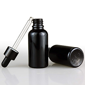 seafulee 1 oz Black Glass Bottles (30ML), with Black Glass Eye Droppers