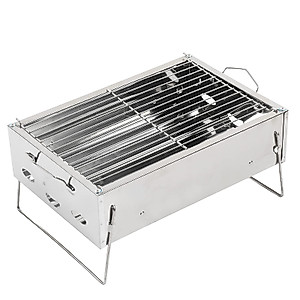Premium Foldable Stainless Steel BBQ Grill - Portable Charcoal Grill for Outdoor Picnics, Camping, and Cooking Adventures