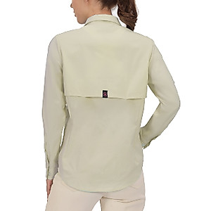 Little Donkey Andy Women's UV Protection Shirt, Breathable Long Sleeve Hiking Shirt, Air-Holes Tech Light Khaki Heather M