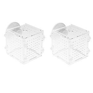 POPETPOP 4 Pcs Fish Acrylic Incubator Aquatic Pet Supplies Fish Hatchery Cage Fish Tank Tool Box Ornamental Fish Terrarium Baby Small Fish Aquarium