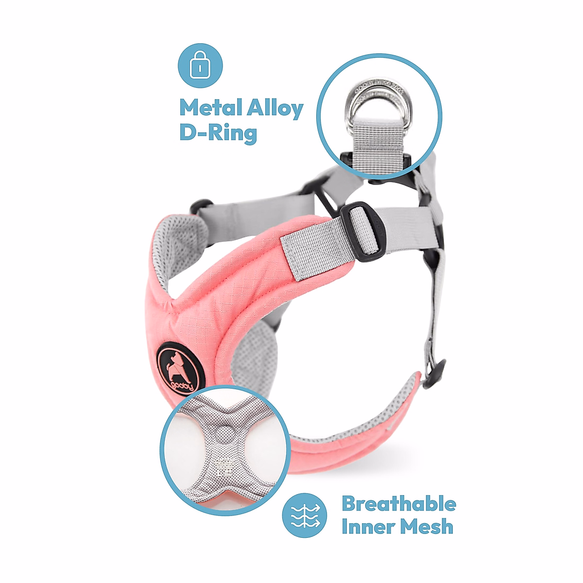 Gooby Memory Foam Step in Harness - Green, Small - No Pull Small Dog Harness Patented Choke-Free X Frame - Perfect on The Go Dog Harness for Medium Dogs No Pull or Small Dogs