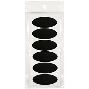 Wrapables Set of 60 Oval Chalkboard Labels/Chalkboard Stickers (2.125" x 1") for Organizing, Labeling, Gift Tags, Drink/Wine Markers, and Weddings