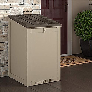 Cosco Outdoor LIving BoxGuard®, Large Lockable Package Delivery and Storage Box, 6.3 cubic feet, Tan