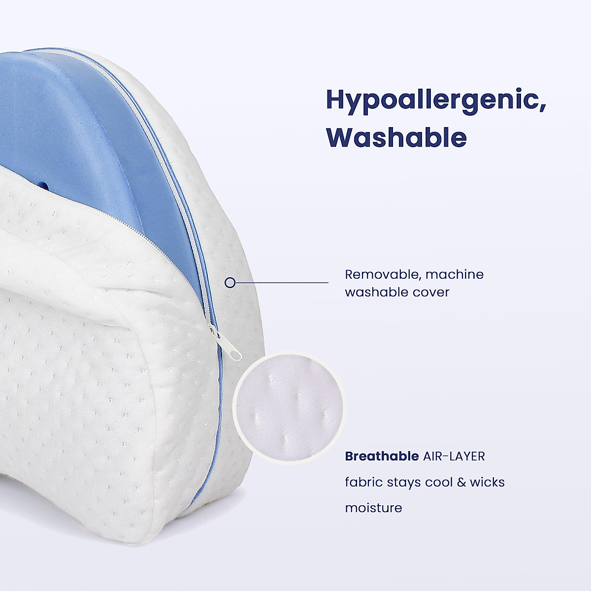 Contour Legacy Leg & Knee Foam Support Pillow - Soothing Pain Relief for Sciatica, Back, Hips, Knees, Joints - As Seen on TV