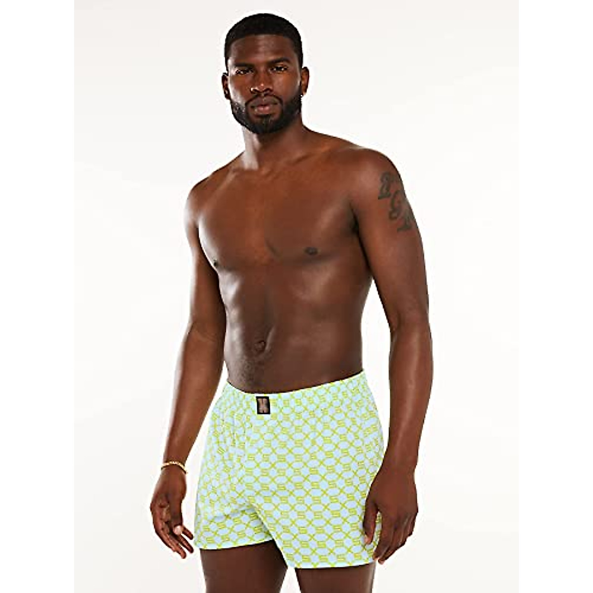 Savage X Fenty, Men's, Savage X Boxers, Seashell Blue Monogram Print, XS