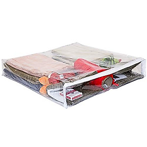 Clear Vinyl Zippered Storage Bags 23 x 23 x 4 Inch 5-Pack