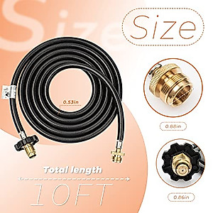 F273704 10 Ft Propane Hose Assembly Compatible with Mr. Heater Big Buddy Indoor/Outdoor Heater MH9B MH18B