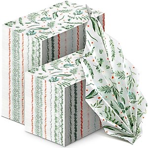 Disposable Hand Towels for Bathroom Eucalyptus Napkins Bathroom Napkins Guest Decorative Paper Hand Towels Floral Sage Green Napkins for Dinner Banquet Party Wedding Dinning Decor (200, Vintage)