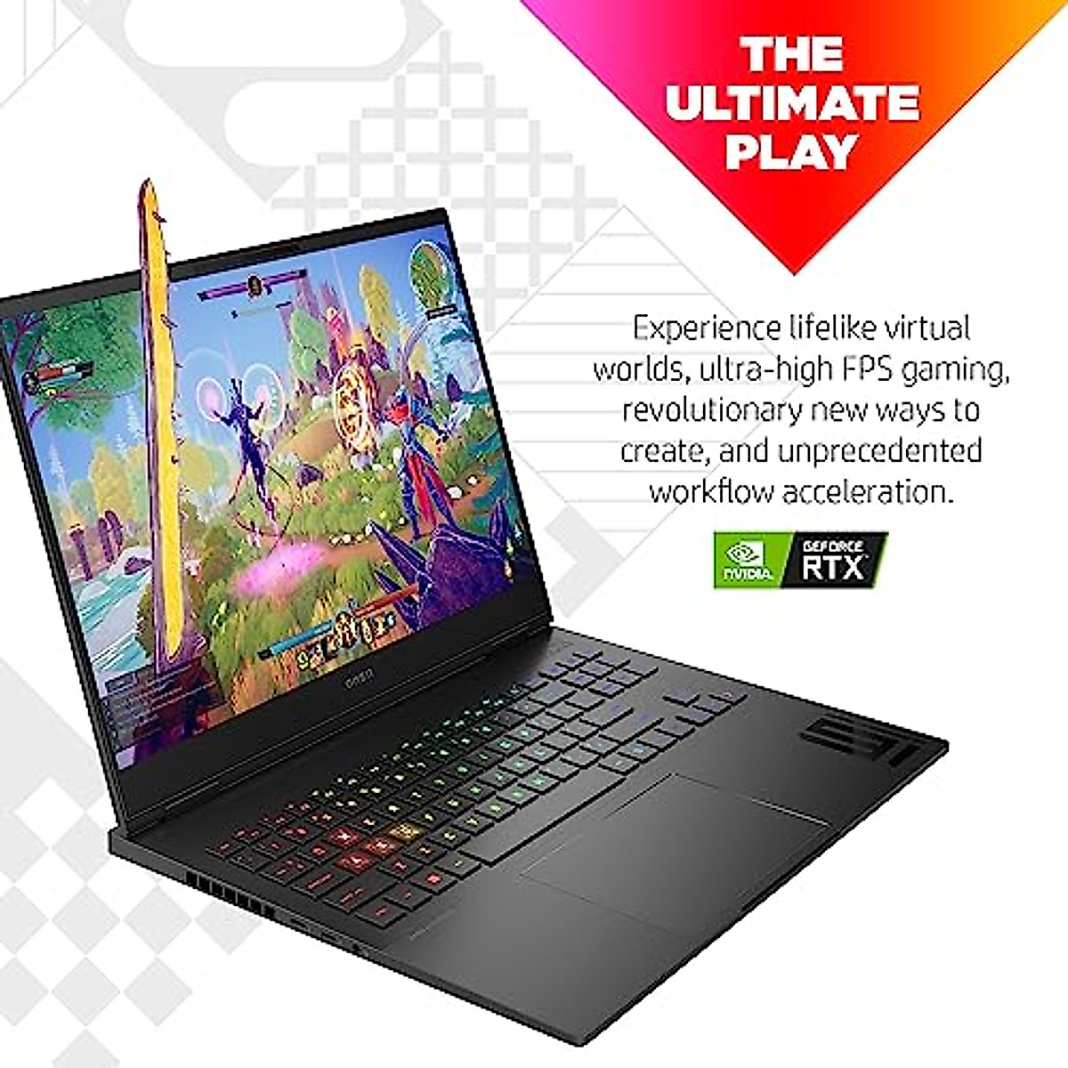 HP OMEN Transcend 16 inch Laptop, WQXGA 240Hz Display, 7ms Response Time, 13th Generation Intel i7-13700HX, 16 GB RAM, 512 GB SSD, NVIDIA GeForce RTX 4070 GPU (8 GB), 16-u0020nr (2023), Shadow Black