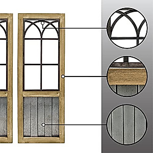 FirsTime & Co. Willow Farms Window Wall Plaque Set, 31.5" H x 12" W (Each), Brown, Silver, Metallic Gray