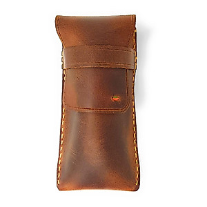 MyMesken Leather Eyeglass Case -Genuine Leather, Protects, Sunglasses, Eyeglasses Pouch, Reading Glasses, Protective Holder
