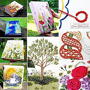 Dimensean 200 Pcs Embroidery Threads Rainbow Embroidery Floss Cross Stitch Cotton Floss Skeins Hand Craft Premium Rainbow DIY Sewing Tool Multiple Colour