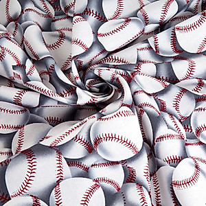 Timeless Treasures Baseball Toss White, Quilting Fabric by the Yard