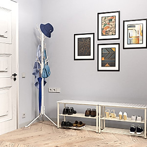 Simple Houseware Standing Coat and Hat Hanger Organizer Tree Shaped Rack, 18 Hooks, White