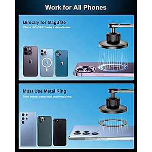 SUPERONE Tesla Phone Mount, Compatible with MagSafe Car Mount for Model 3 & Model Y, [Super Strong Magnet] 360° Rotation for iPhone 15 14 13 Pro/Max MagSafe Case & All Phones, Black