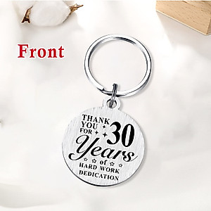 ABNTY 30 Year Work Anniversary Employee Gifts, 30th Work Anniversary Decorations, Thank You 30 Years Employee Anniversary Keychin Gifts