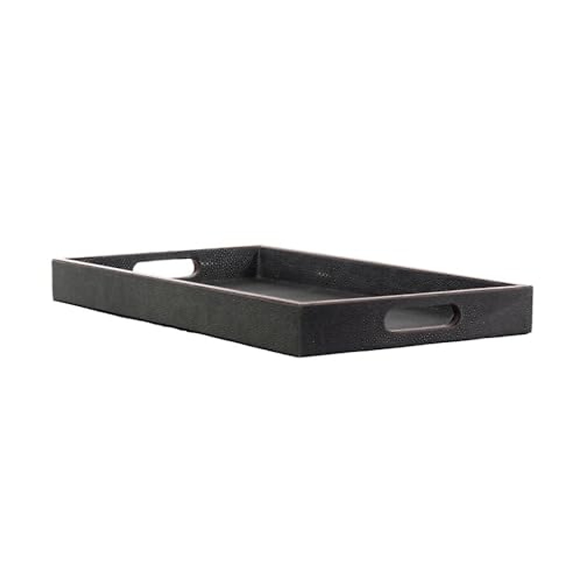 Graphite Sting Tray — Large — by Alice Lane Home Collection — Striking Graphite Color — Decorative Tray — Coffee Table, Office — Opposing Open Handles