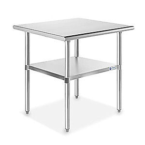 GRIDMANN Stainless Steel Work Table 30 x 24 Inches, NSF Commercial Kitchen Prep Table with Under Shelf for Restaurant and Home