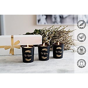Scented Candle Gift Set with Natural Soy Wax & Aromatherapy Oils (Vanilla, Eucalyptus, Lavender). Packaged in Luxe Gift Box, Gifts for Women, Birthdays, Home Decor & All Occasions