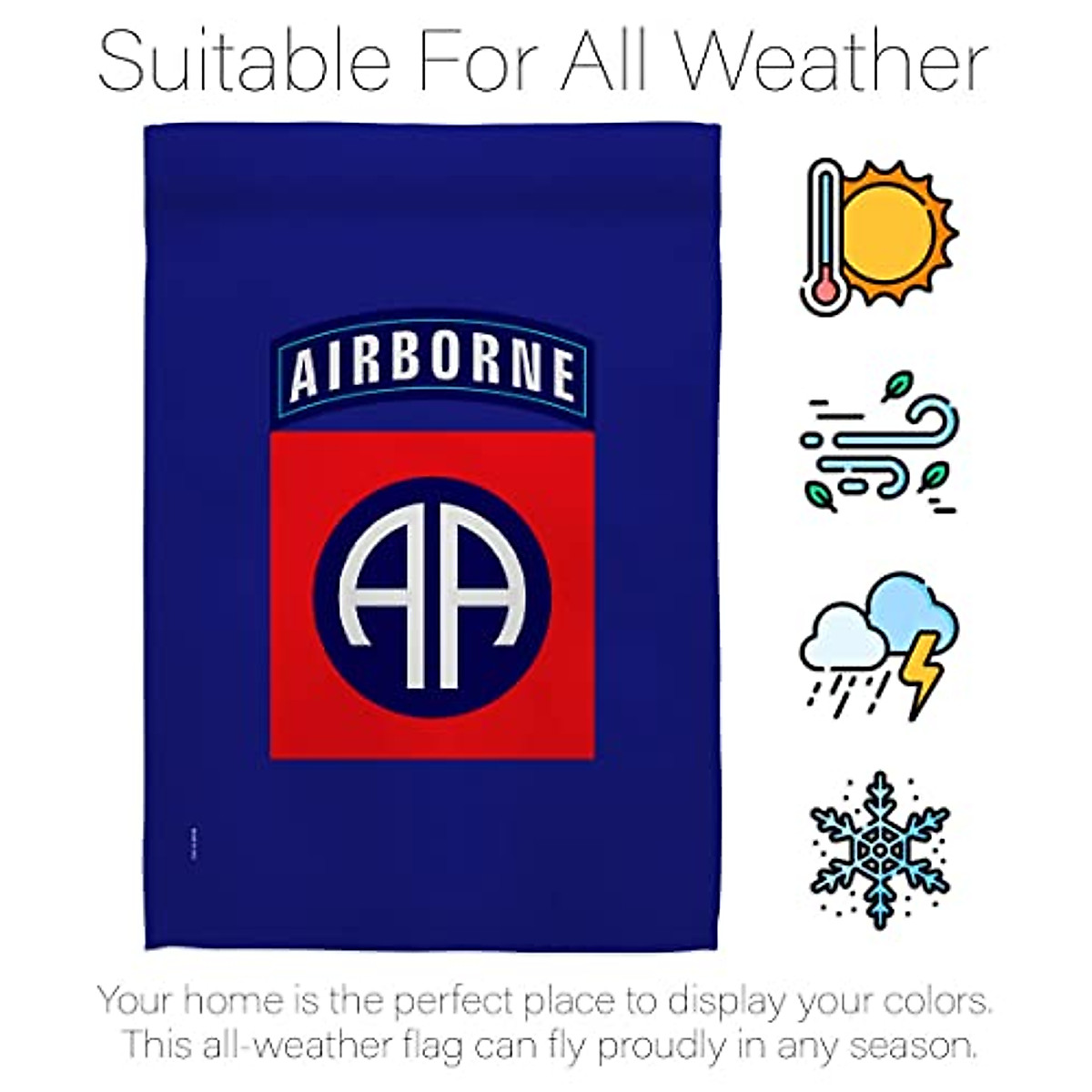 US MILITARY U.S. Army 82nd Airborne Division Flag Armed Forces Double-Sided Lawn Decoration Gift House Garden Yard Banner United State American Military Veteran, 12" x 18.5 Made in USA