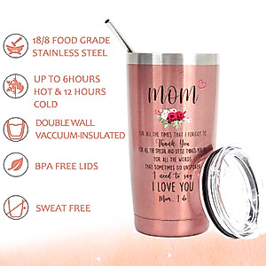 IIFLYDSFA Gifts For Mom 20 Oz Stainless Steel Insulated Tumbler Mothers Day Gifts For Mom From Daughter Son Birthday Christmas Gifts Idea For Mom Women Wife Unique Best Mom Ever Gifts