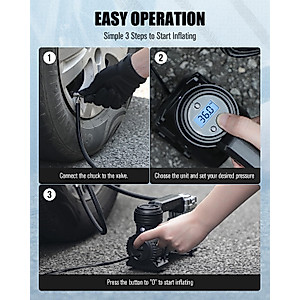 Avid Power 12V DC Portable Air Compressor, 30L/M Fast Inflation, Auto Tire Inflator with Pressure Gauge, Air Pump for Car Tires & Many inflatables