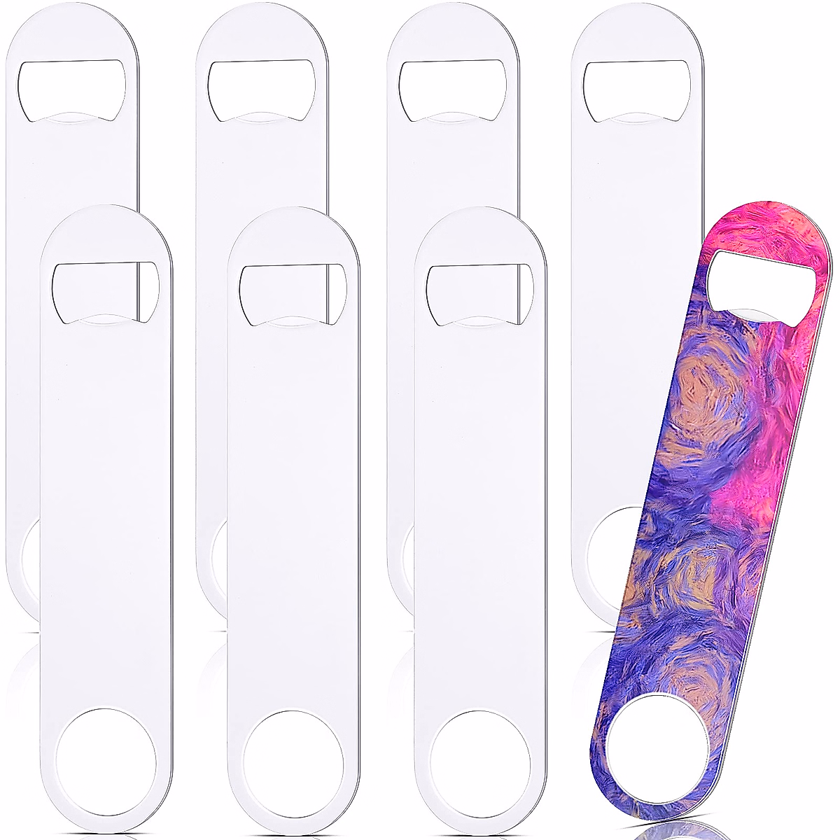 Sublimation Blank Bottle Opener Stainless Steel Flat Bottle Opener Flat Bottle Opener Blank Beer Bottle Opener for Kitchen or Restaurant Custom Personalized Sublimation Photo(,)