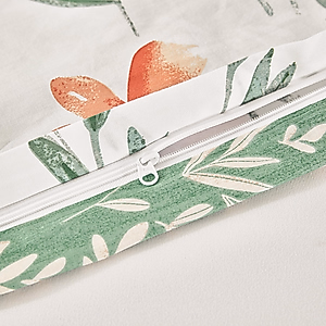 OAITE Duvet Cover Set,100% Cotton Comforter Cover with Floral Pattern Duvet Cover Set,Soft Bedding Set Includes with 3 Piece (2 Pillow Shams,1 Duvet Cover)