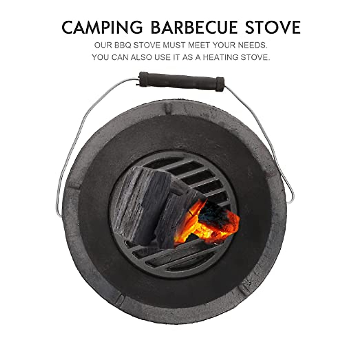 Angoily Cast Iron Charcoal Grill Japanese Tabletop BBQ Grill Mini Portable Hibachi Grill Indoor Grill Stove Camping Barbecue Tool BBQ Charcoal Stove 20cm
