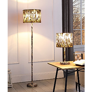 Ore International HBL2457 59" in Faux Suede Tiger Print Floor Lamp