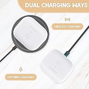 Rantuns Wireless Charging Case Replacement Compatible with AirPod 3rd Generation, Wireless Airpods 3rd Charger Case Built-in 600 mAh Battery with Bluetooth Pairing Sync Button Without Earbuds, White